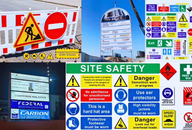 Construction Site Signboard - Frosted Glass Sticker